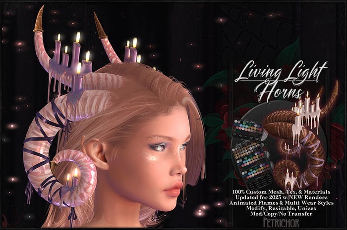 Second Life Marketplace - :[P]:- Living Light Horns - FATPACK